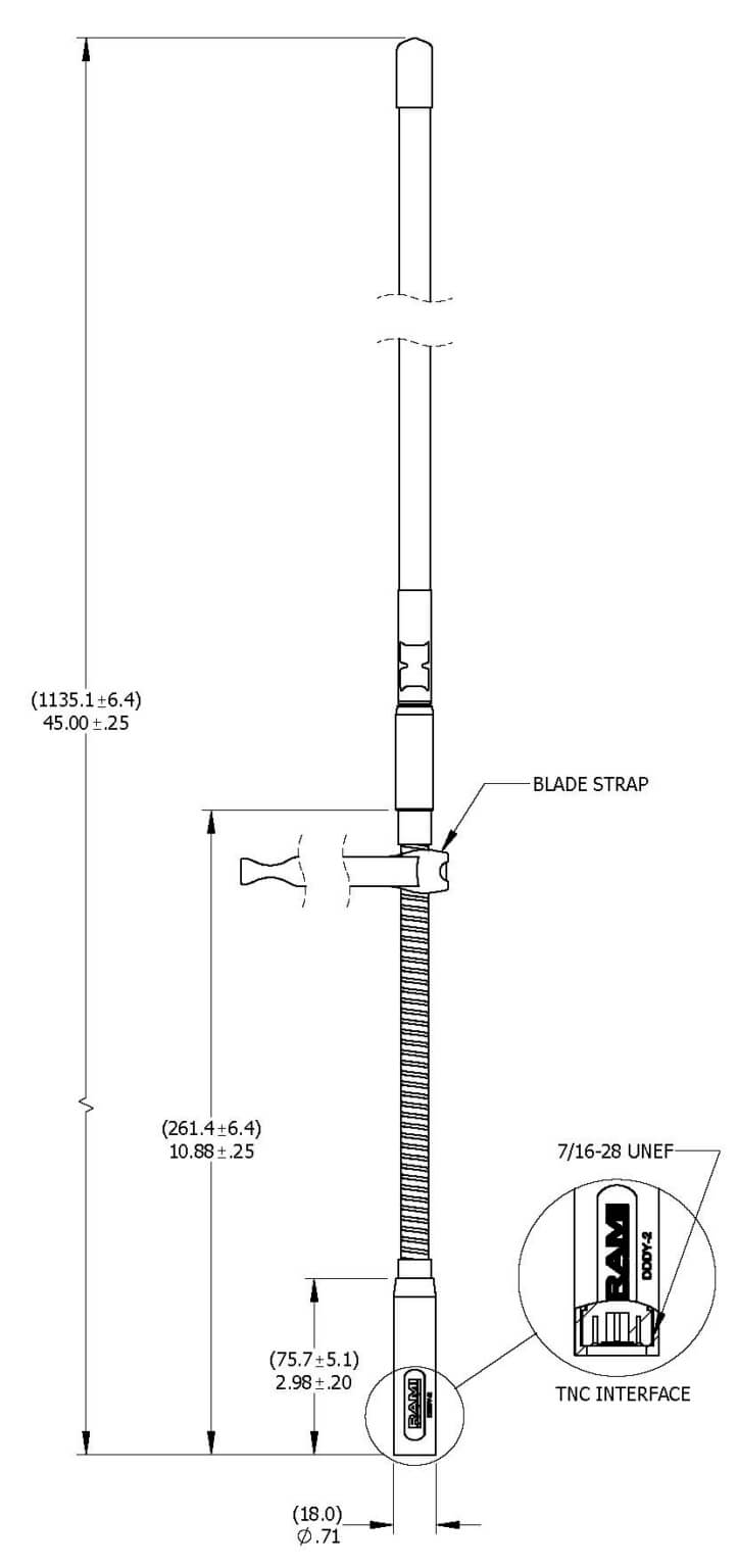 RB1909B-HP - Handheld Antenna - RAMI - The Antenna Professionals